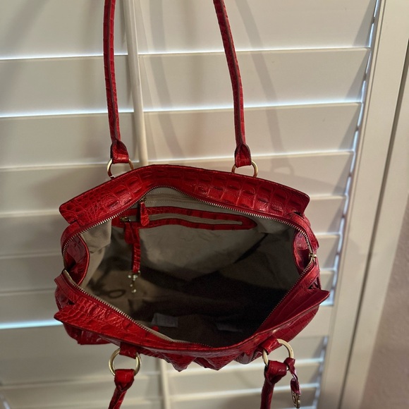 Brahmin | Bags | Brahmin Red Leather Tote | Poshmark